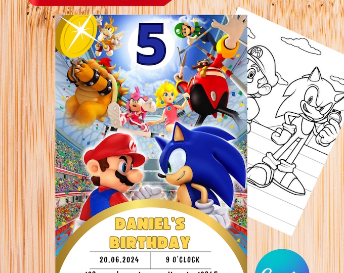 Sonic and Mario Cake Topper - Sonic Mario Cake Decor - Etsy