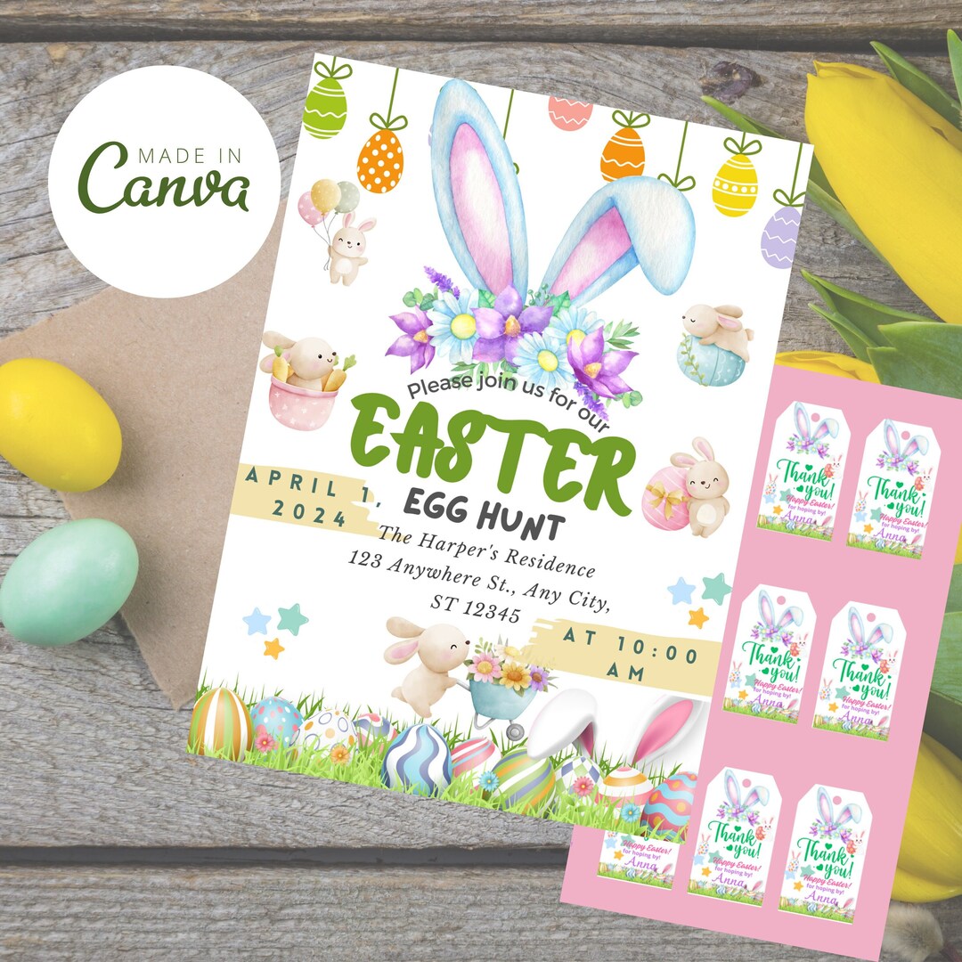 Hunt Invitation Editable Easter Invite Partywith My Peeps Easter Party ...