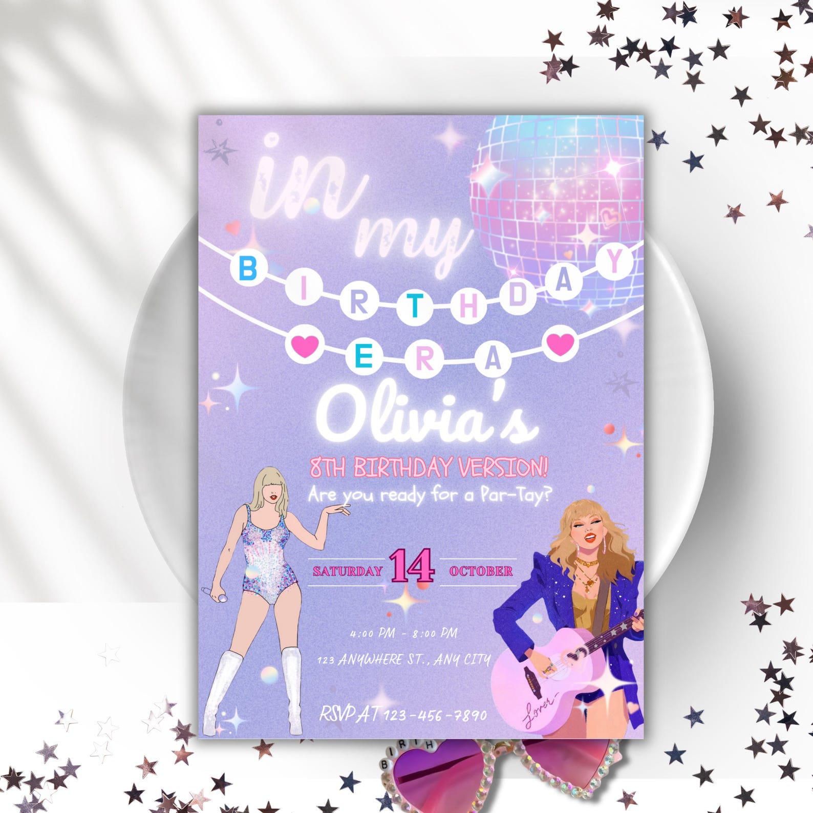 Self Editable Digital Birthday Invitation Ts Birthday Invite Eras Party ...