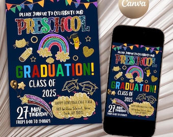 Editable Preschool Graduation Invitation, Prek Announcement Invite ...