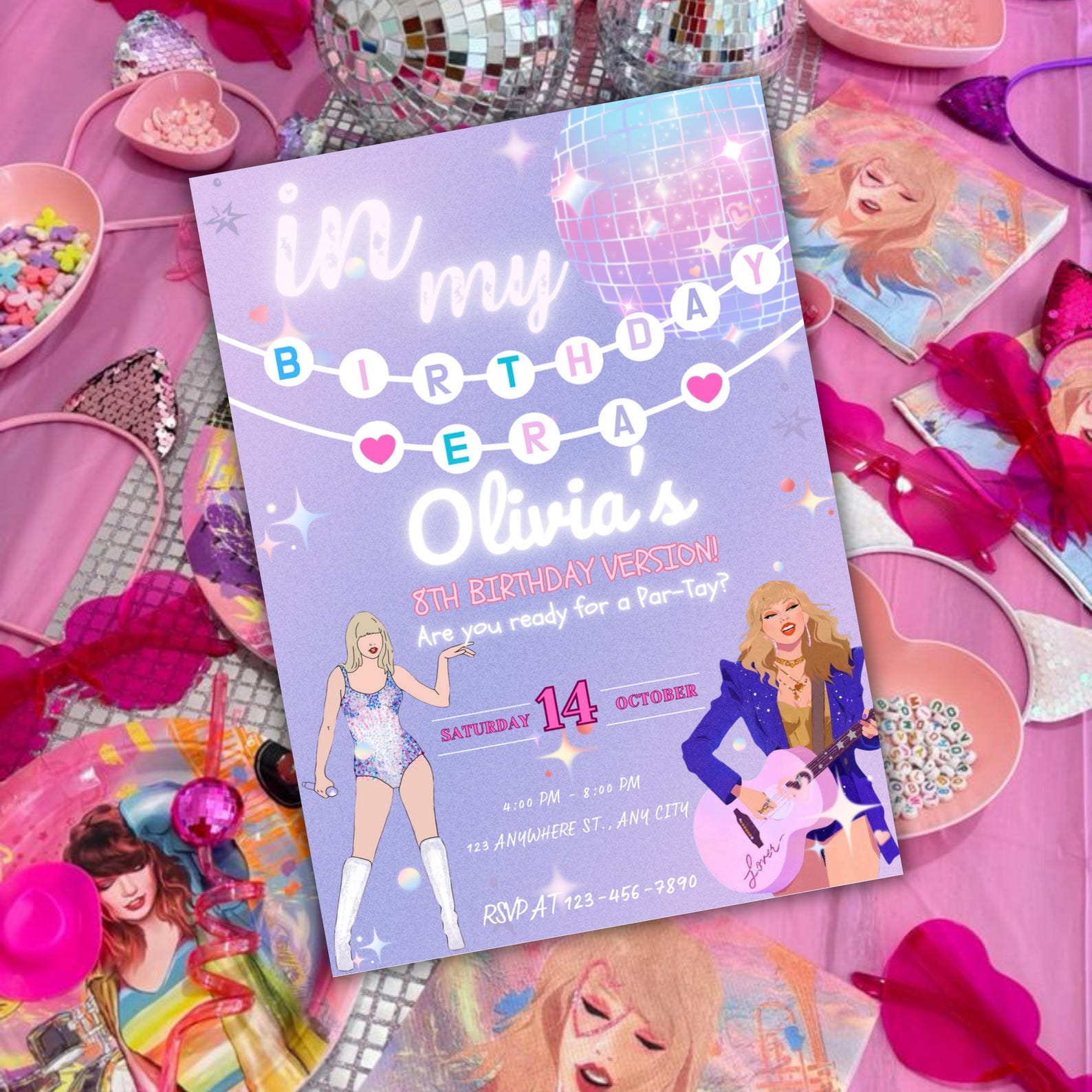 Self Editable Digital Birthday Invitation Ts Birthday Invite Eras Party ...