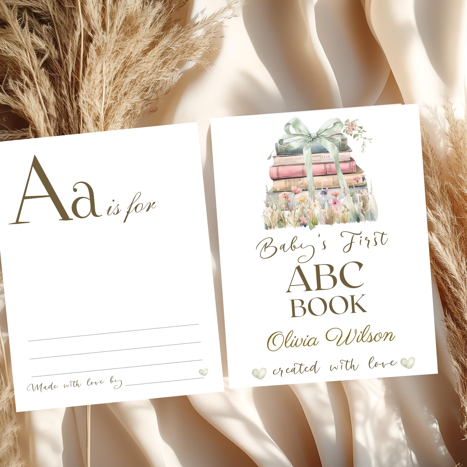 Storybook ABC Baby Shower Activity: Printable First Alphabet Book ...