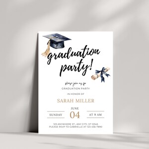 Graduation Party Invitation Template: Editable Canva Evite (PDF) - Etsy