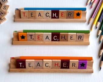 Vintage “SEW CUTE” Scrabble Letter Word Tile Holder, Repurposed Game ...