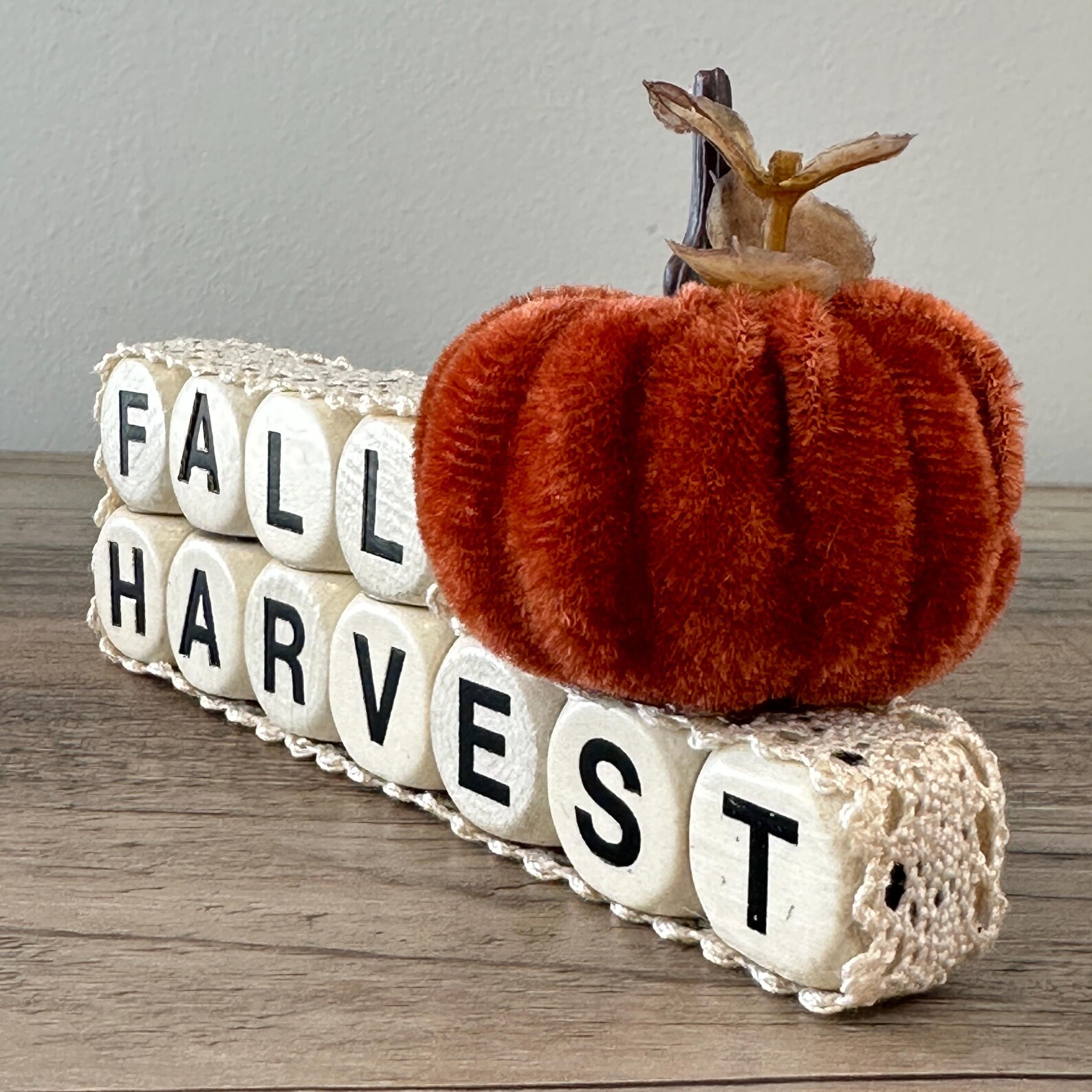 Vintage “FALL HARVEST” Boggle Letter Dice Cubes With Lace Trim and ...