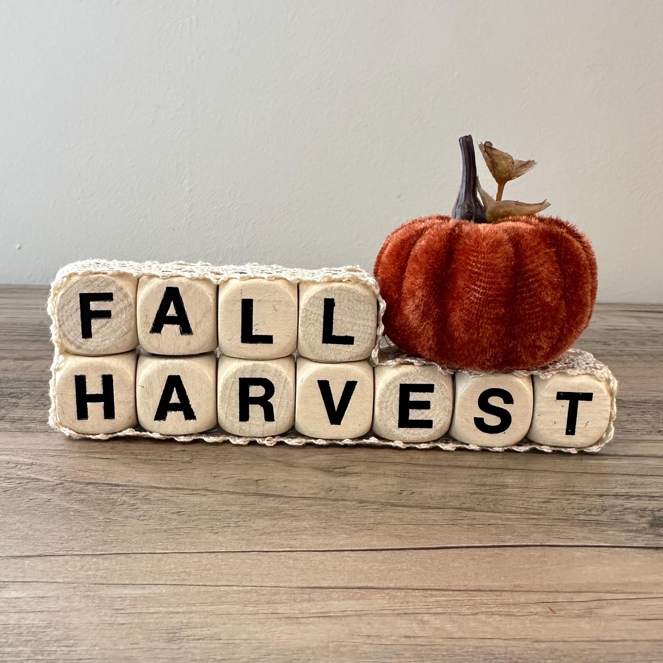 Vintage “FALL HARVEST” Boggle Letter Dice Cubes With Lace Trim and ...