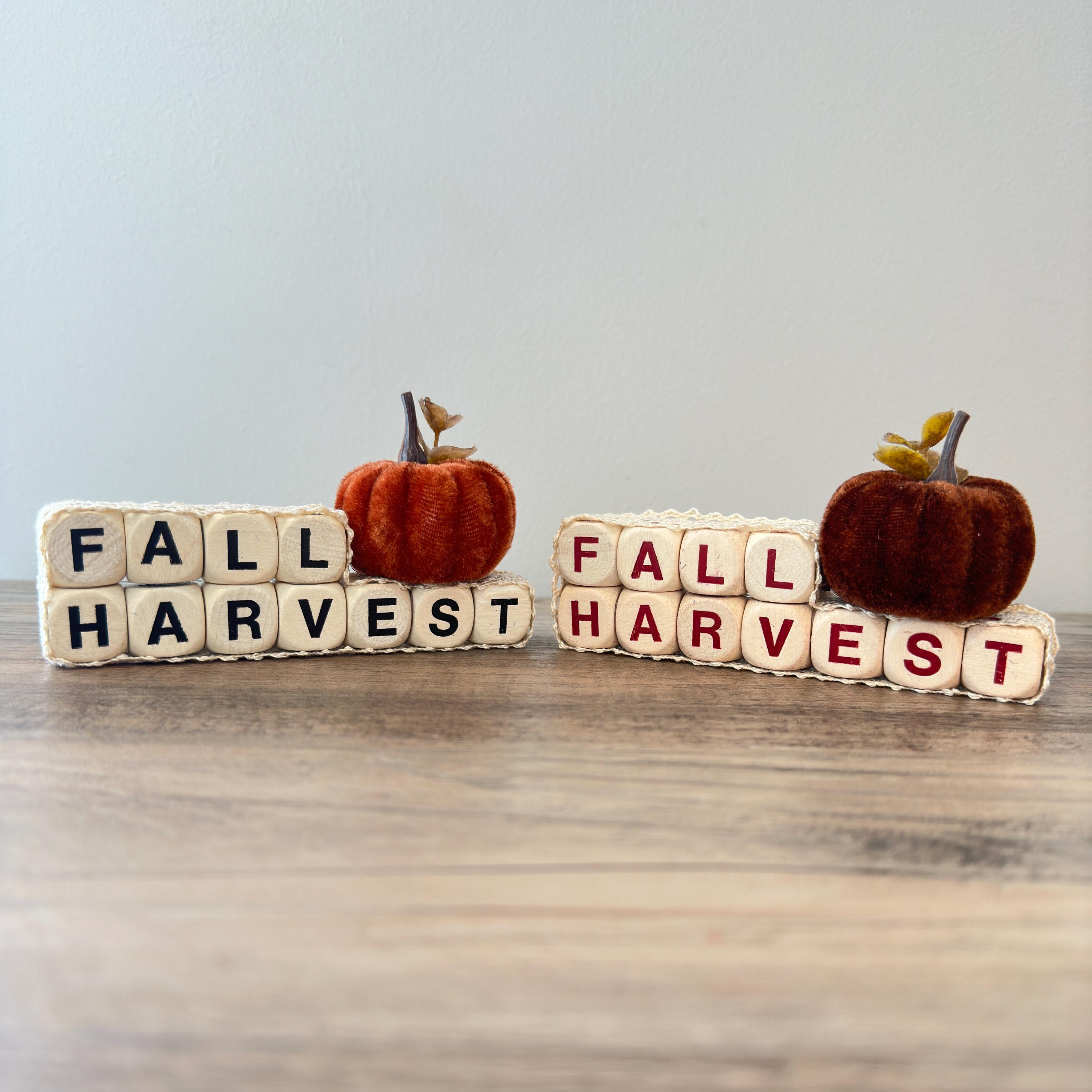Vintage “FALL HARVEST” Boggle Letter Dice Cubes With Lace Trim and ...