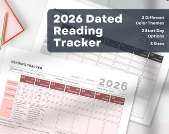 2026 Reading Tracker Printable | Weekly Book Planner (A4 A5 US Letter ...