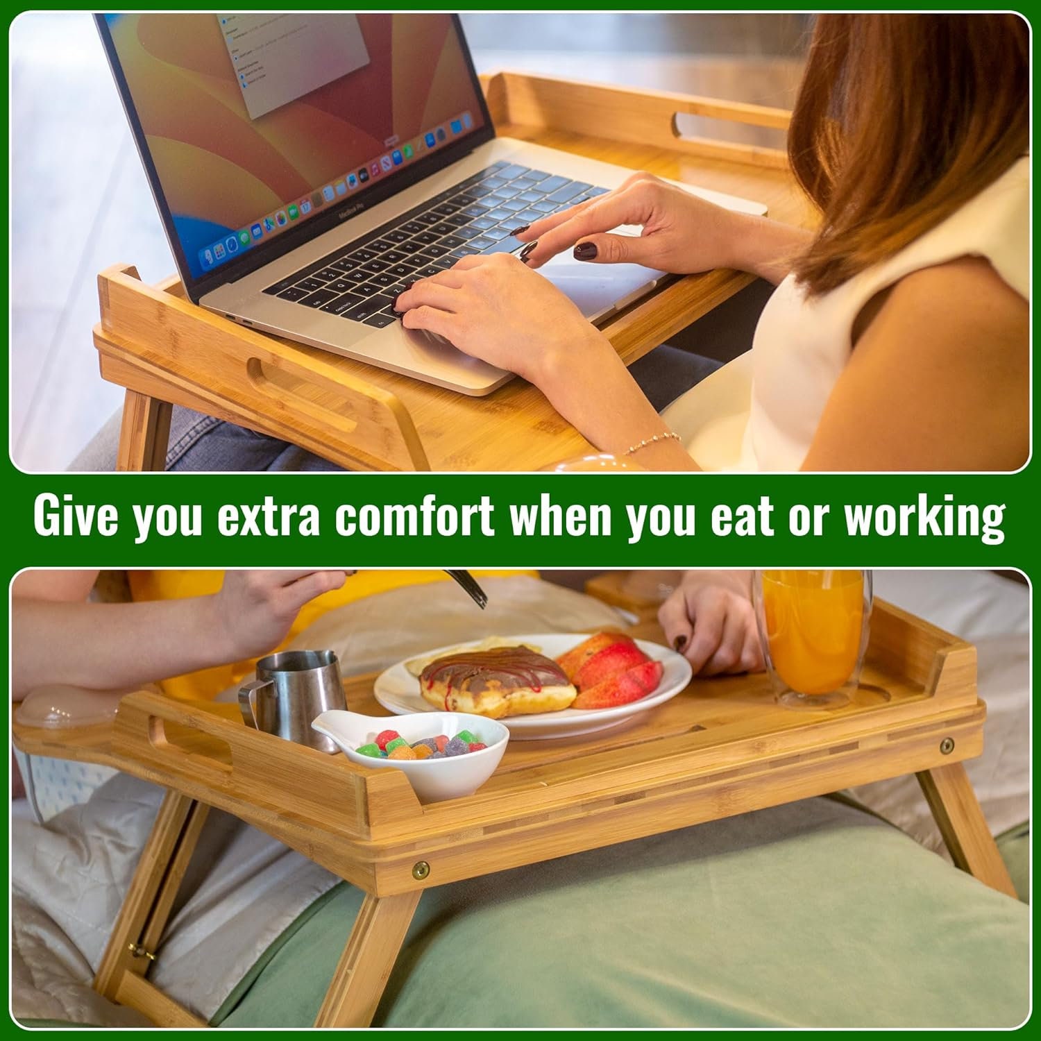 Kitchen Quiped - Bed Tray Table - Portable Multipurpose Bed Tray. Made ...