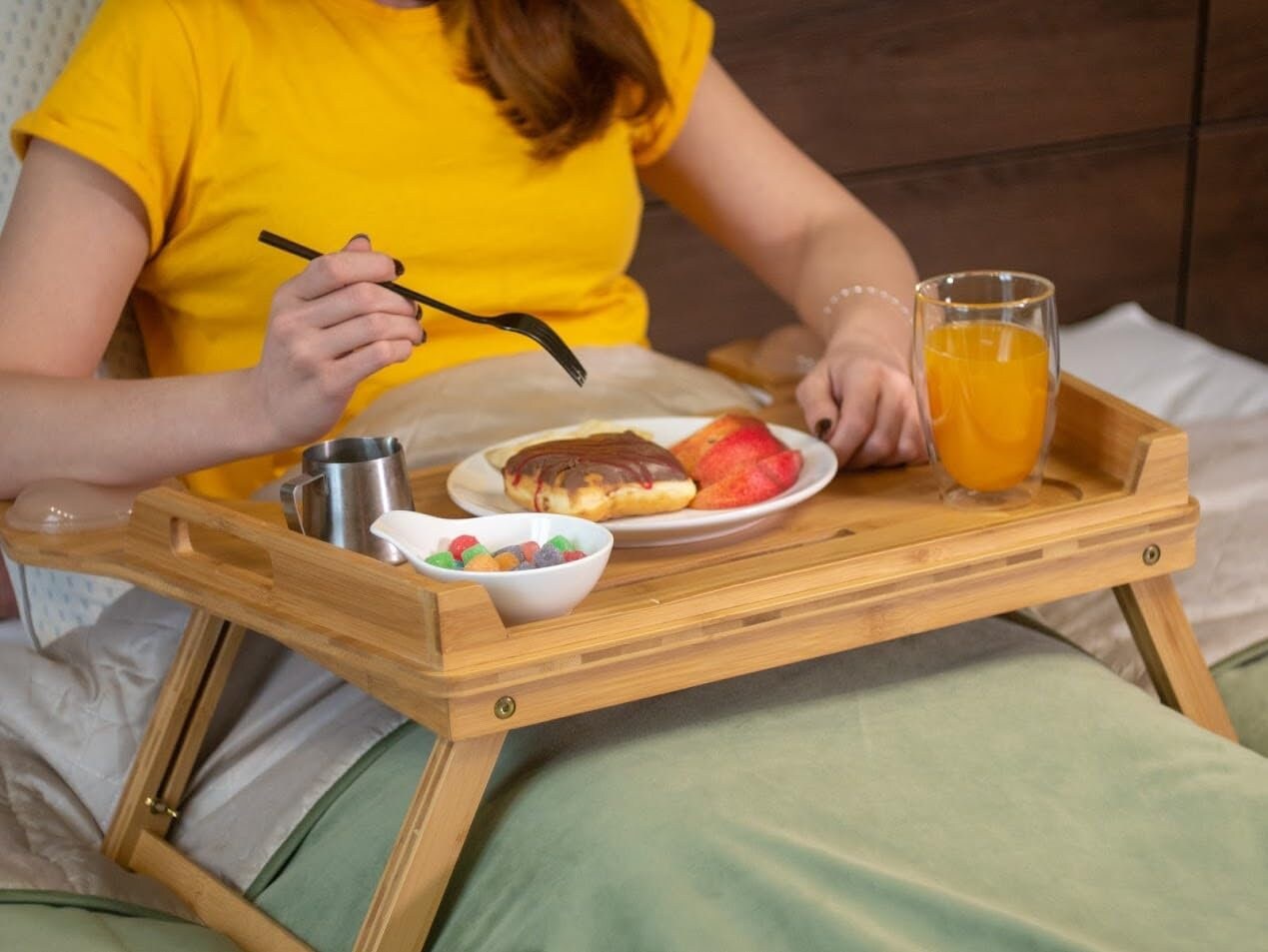 Kitchen Quiped - Bed Tray Table - Portable Multipurpose Bed Tray. Made ...