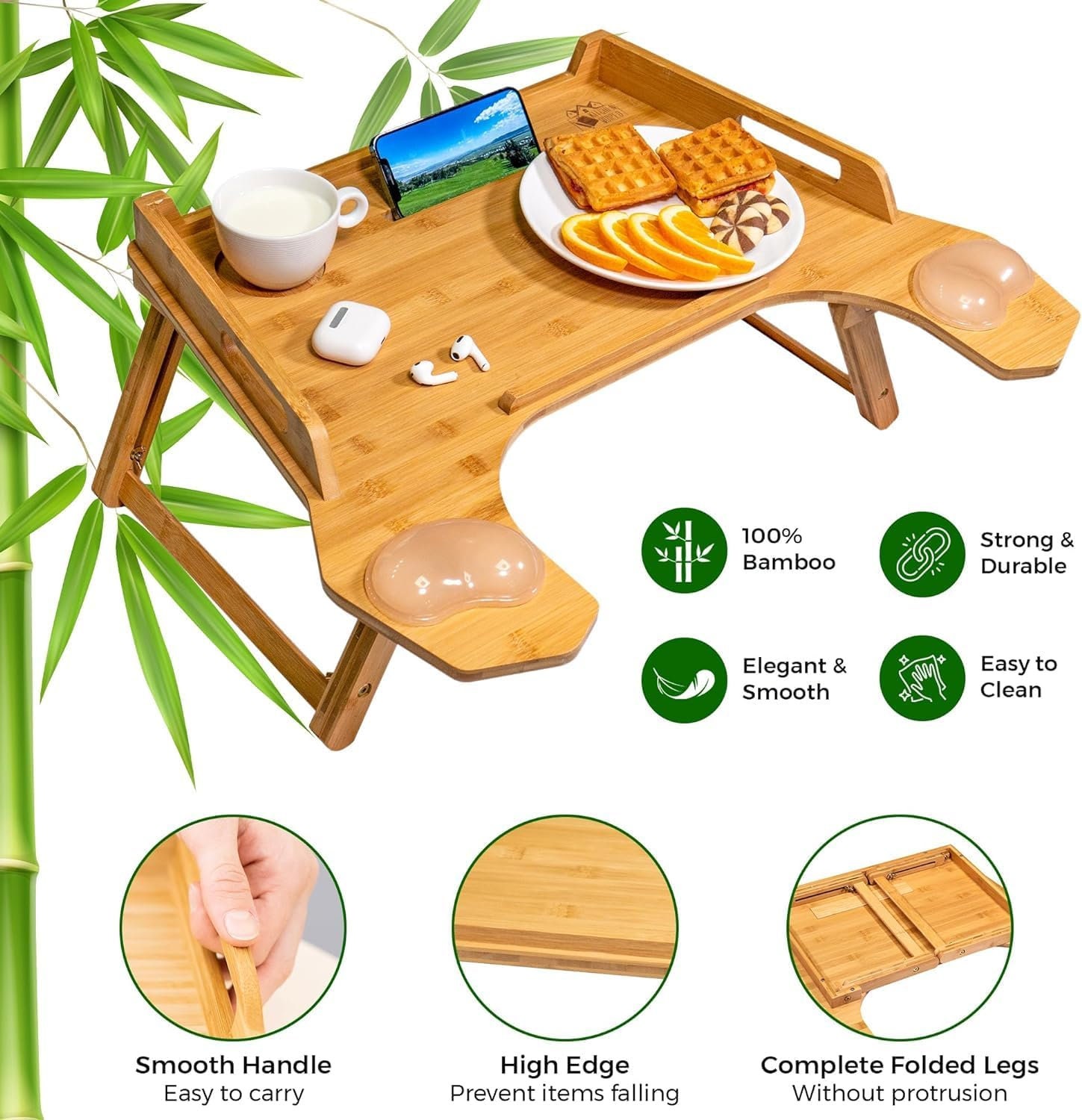 Kitchen Quiped - Bed Tray Table - Portable Multipurpose Bed Tray. Made ...