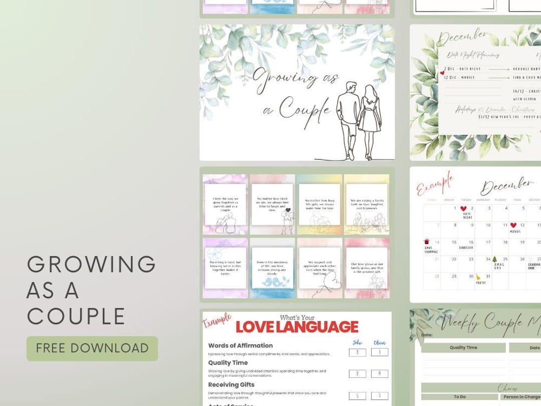 Growing as A Couple, Couples Planner, Relationship Calendar, Date Night ...