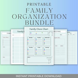 Ultimate Family Organization Bundle EDITABLE Weekly Family Planner ...