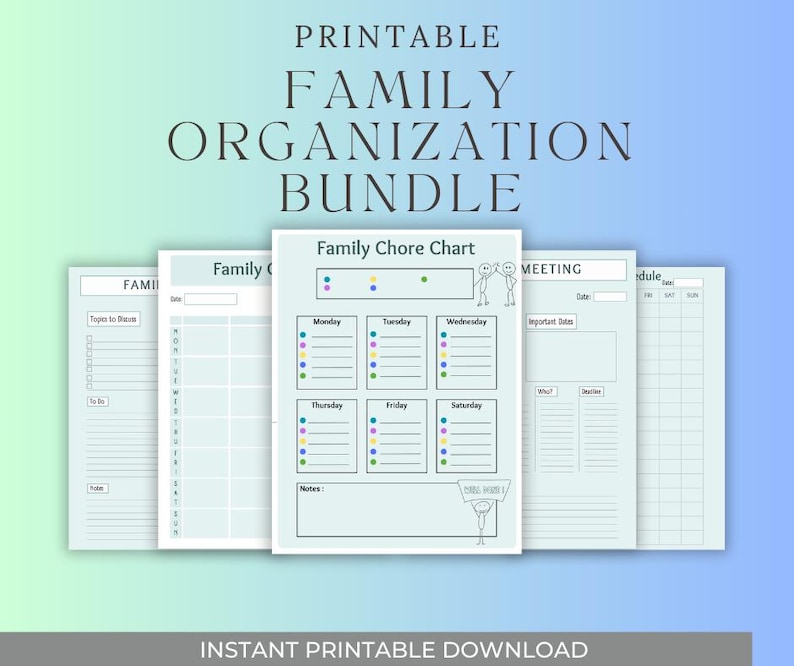 Family Calendar, Ultimate Family Organization Bundle | EDITABLE Weekly ...