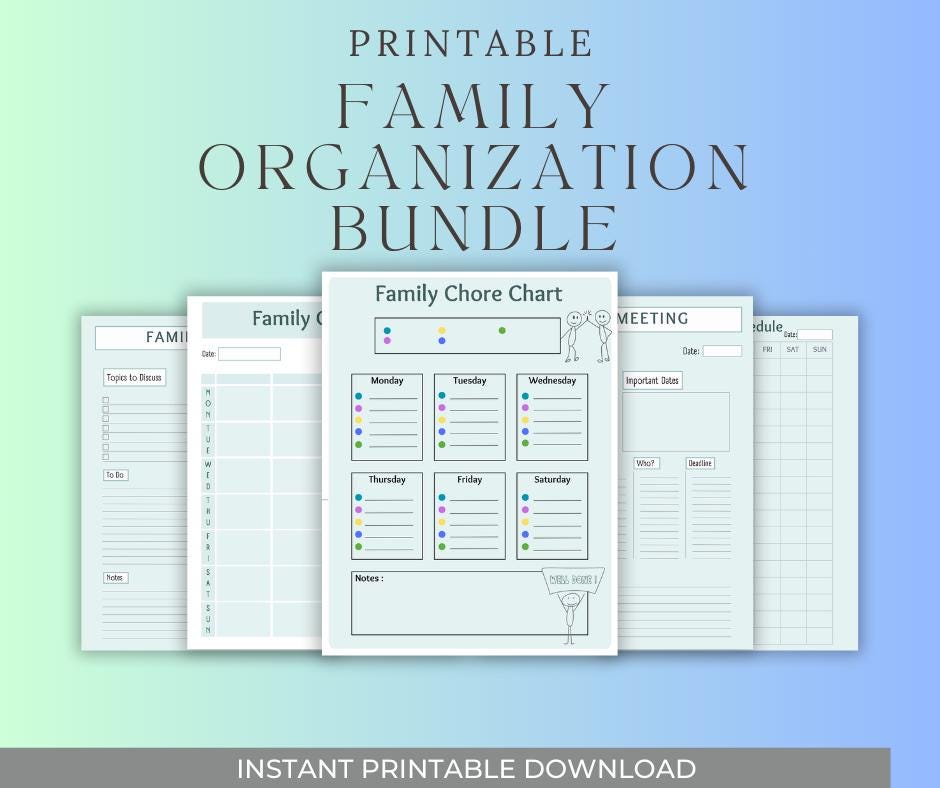 Ultimate Family Organization Bundle EDITABLE Weekly Family Planner ...
