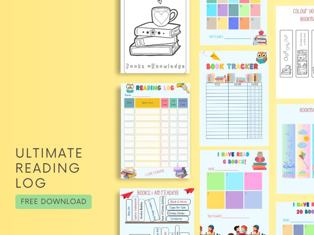 Ultimate Reading Log & Activity Bundle, Book Tracker, Printable and ...