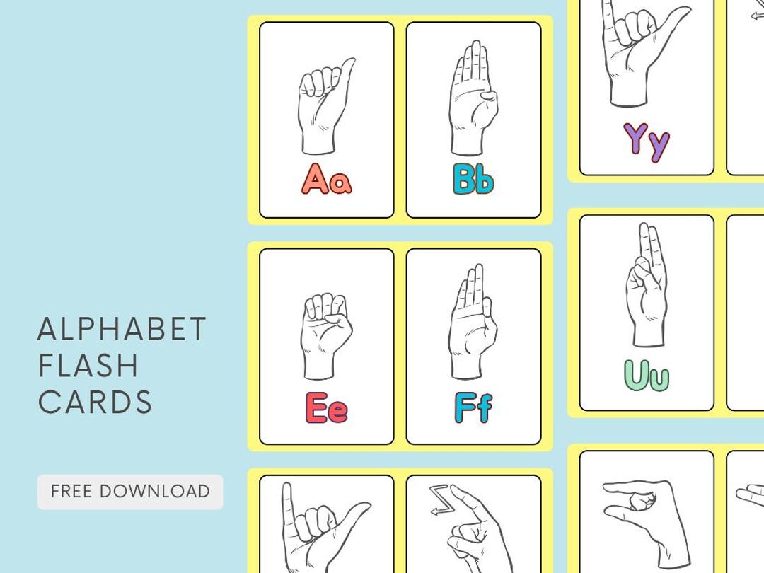Alphabet Flashcards, Sign Language ABC Printable, Montessori ...