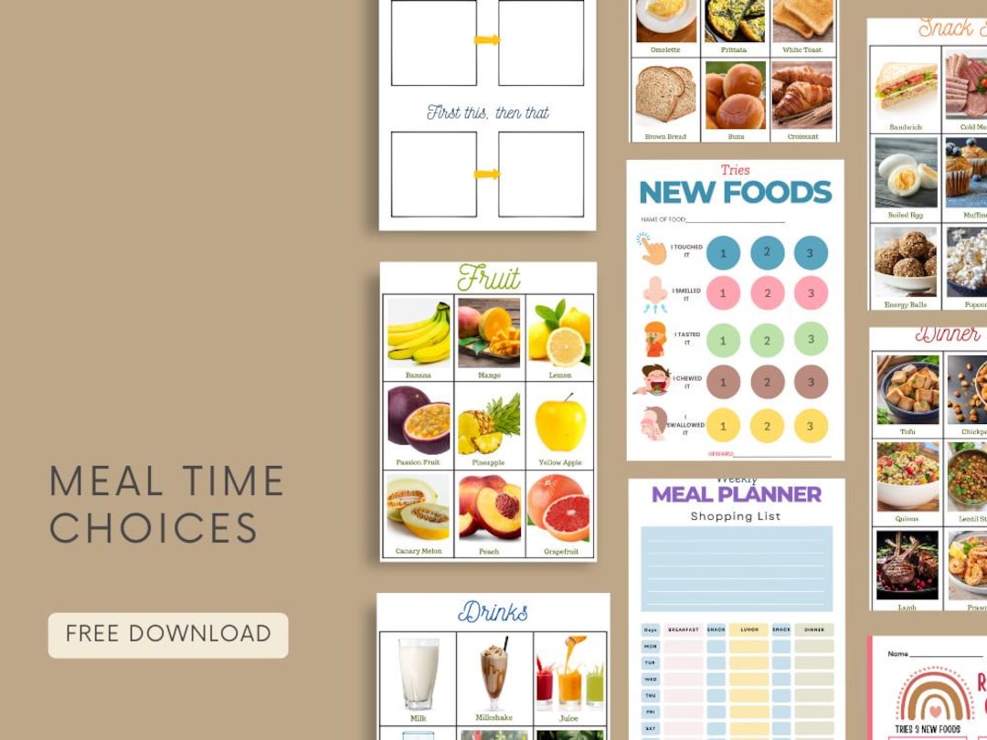 Mealtime Choices, Visual Menu and Meal Planner, Autism and ADHD Support ...