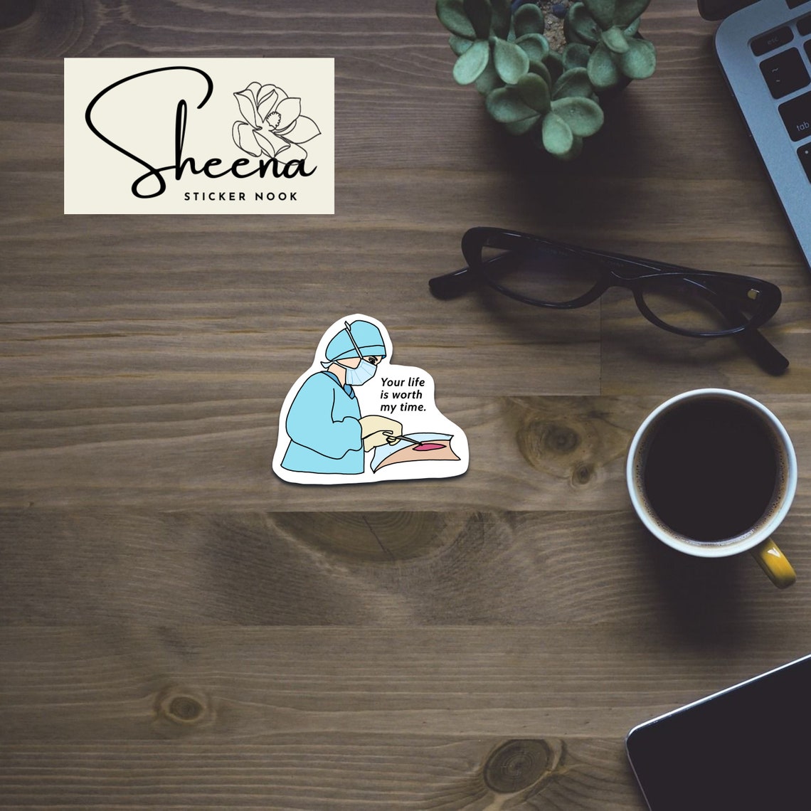 Surgeon Sticker Medical Vinyl Sticker Med Student Sticker Nurse - Etsy