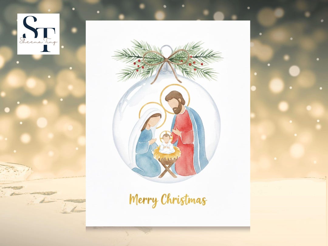 Christian Christmas Card Holy Christmas Religious Christmas Card Holy ...