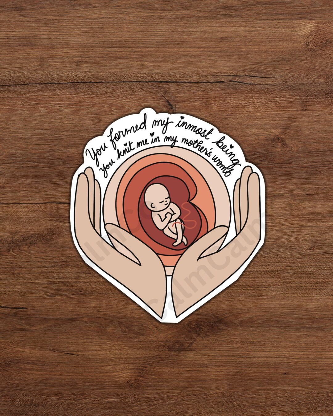 Pro-life Vinyl Sticker: You Knit Me in My Mother's Womb - Laptop Decal ...