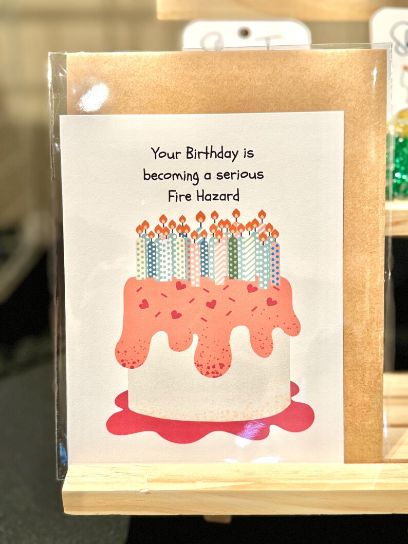 Funny Birthday Card Fire Hazard Card Birthday Card for Grandma Grandpa ...