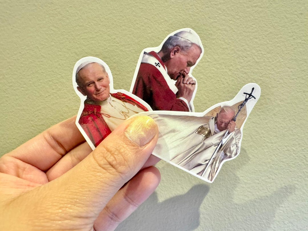 Saint Pope John Paul II Stickers (3 Pcs) Catholic Decal Catholic ...