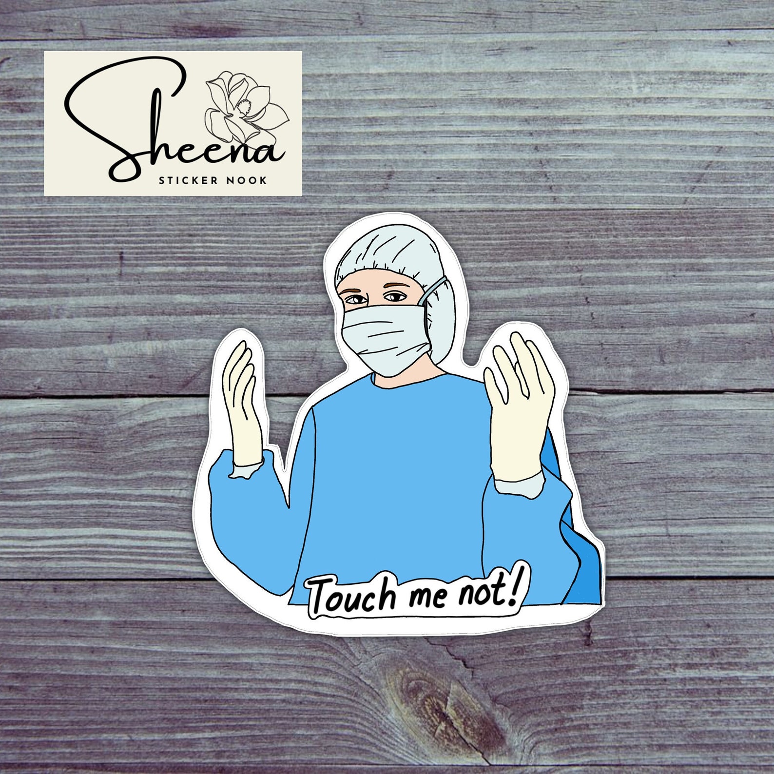 Surgeon Sticker, Surgical Gown Sticker, Touch Me Not Sticker, Can't ...