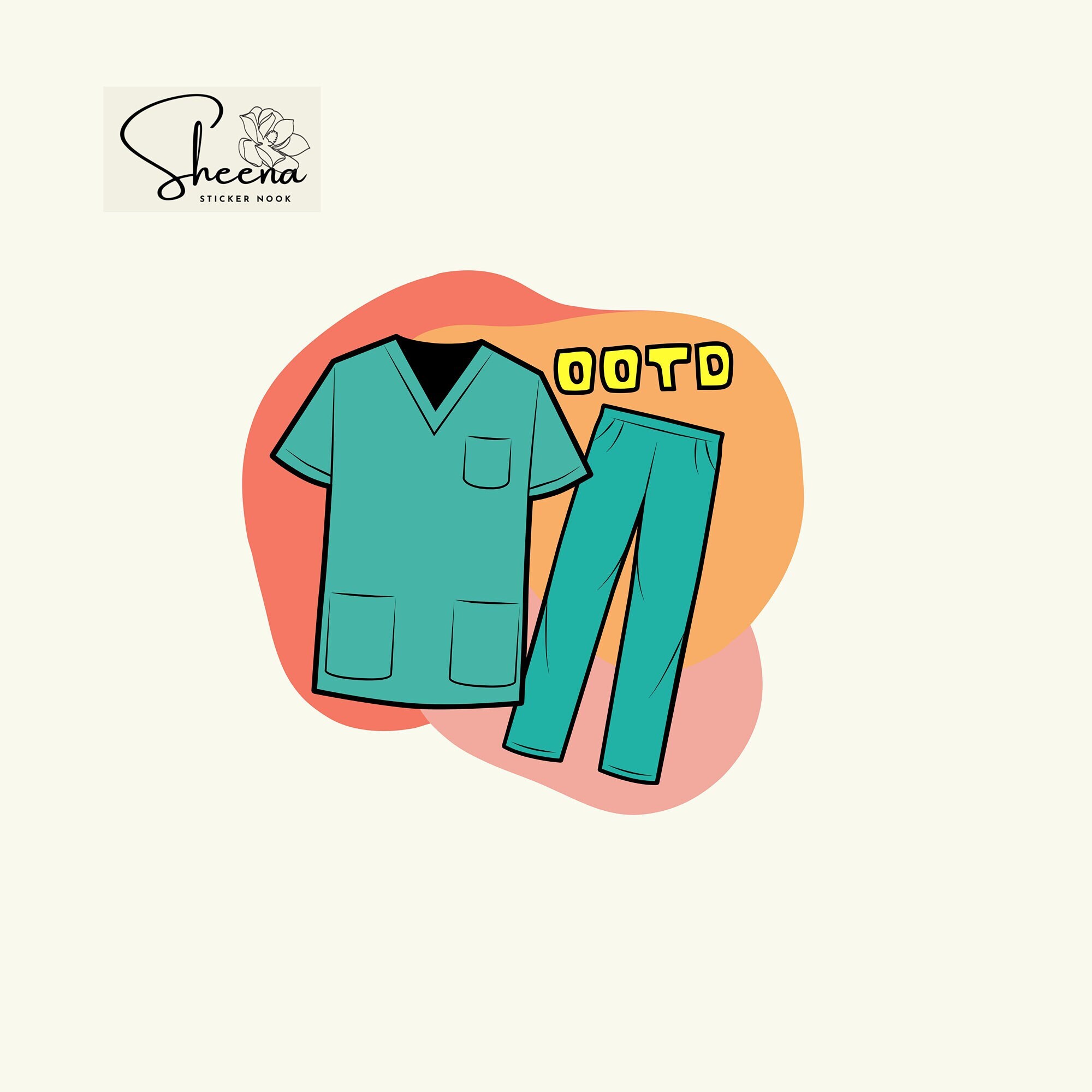 Scrub Suit Sticker for Doctors, Nurses, and Health Professionals OOTD ...