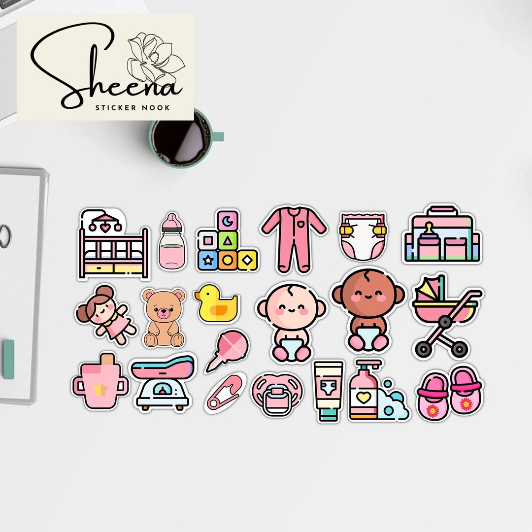 Cute Baby Stickers for Planners, Journals and Scrapbooks, Baby Stickers ...