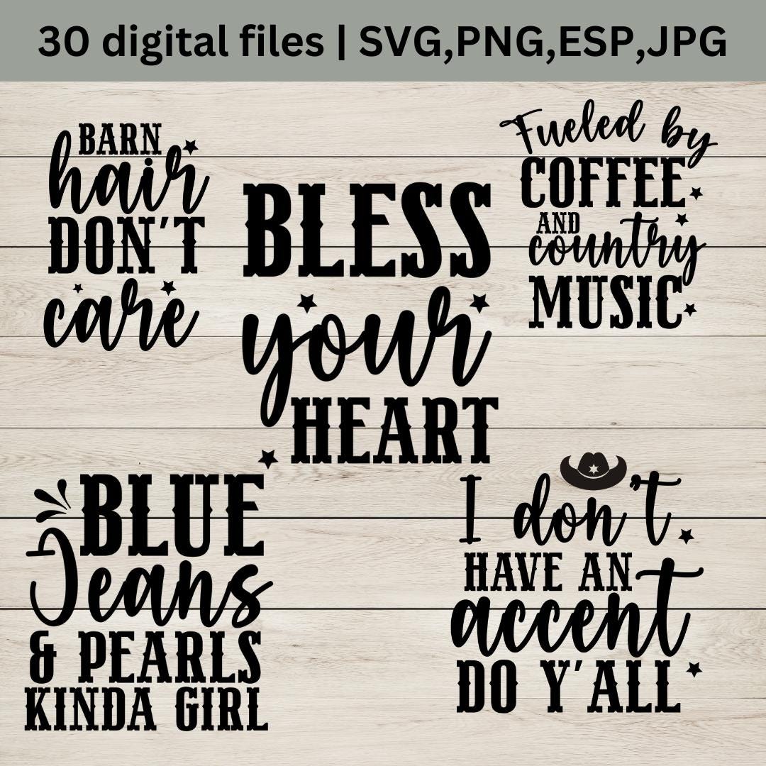 Country Western SVG BUNDLE, Western Svg, Western Clipart, Rodeo Svg ...