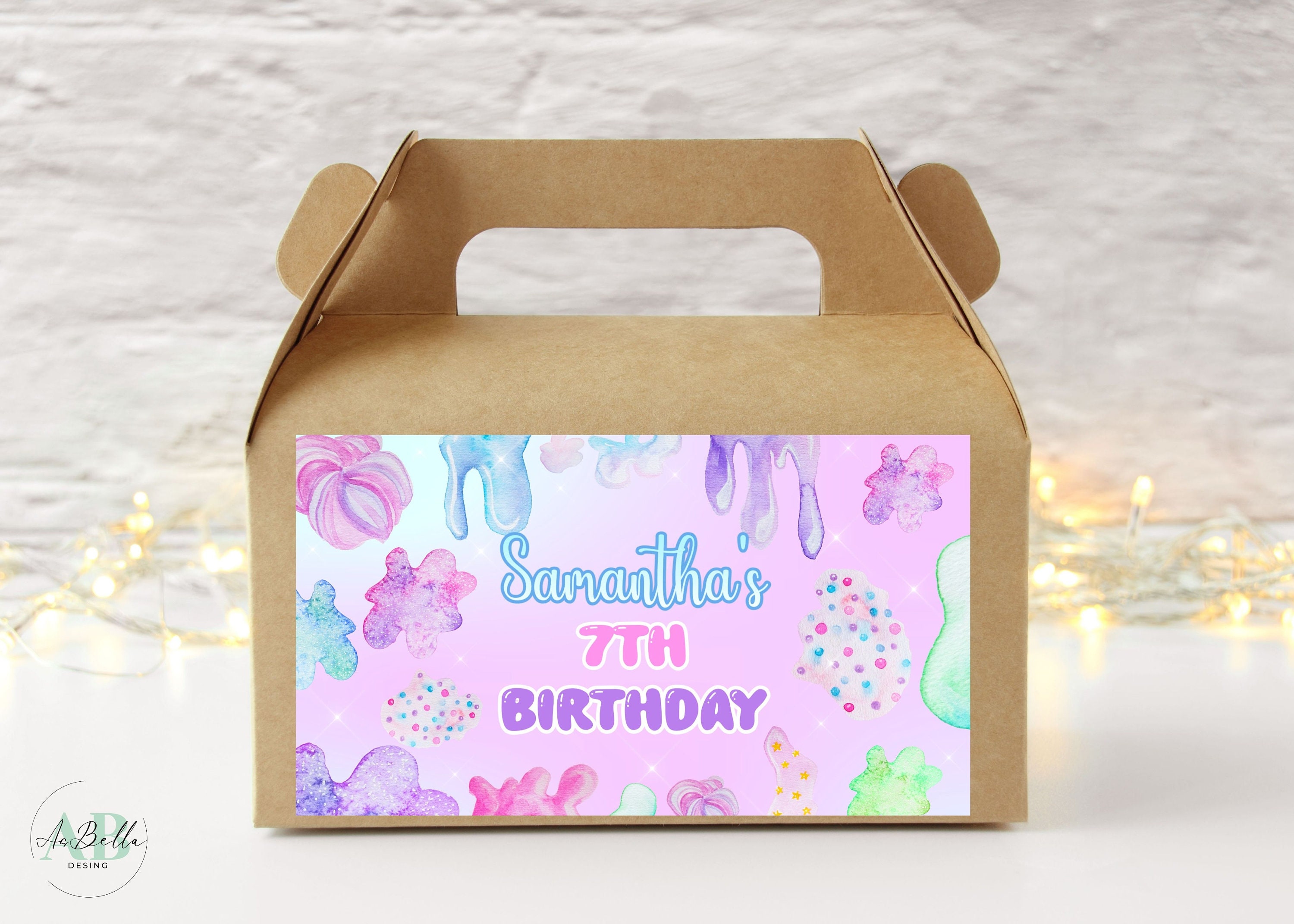 Editable Slime Gable Box Template, Slimy Good Time Gable Box Favor ...