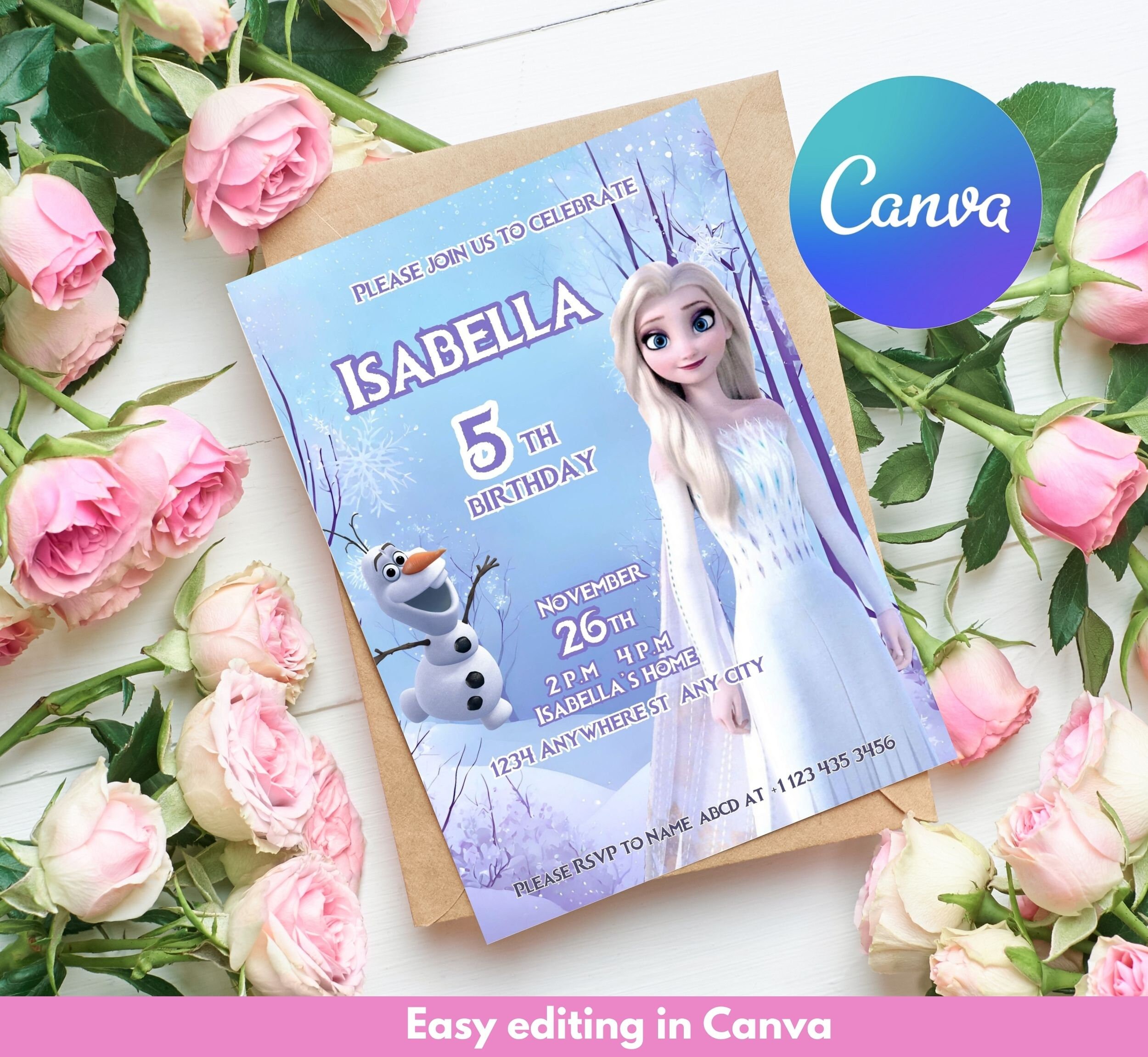 Frozen 2 Birthday Invitation, Elsa 2 Birthday Invitation Template ...