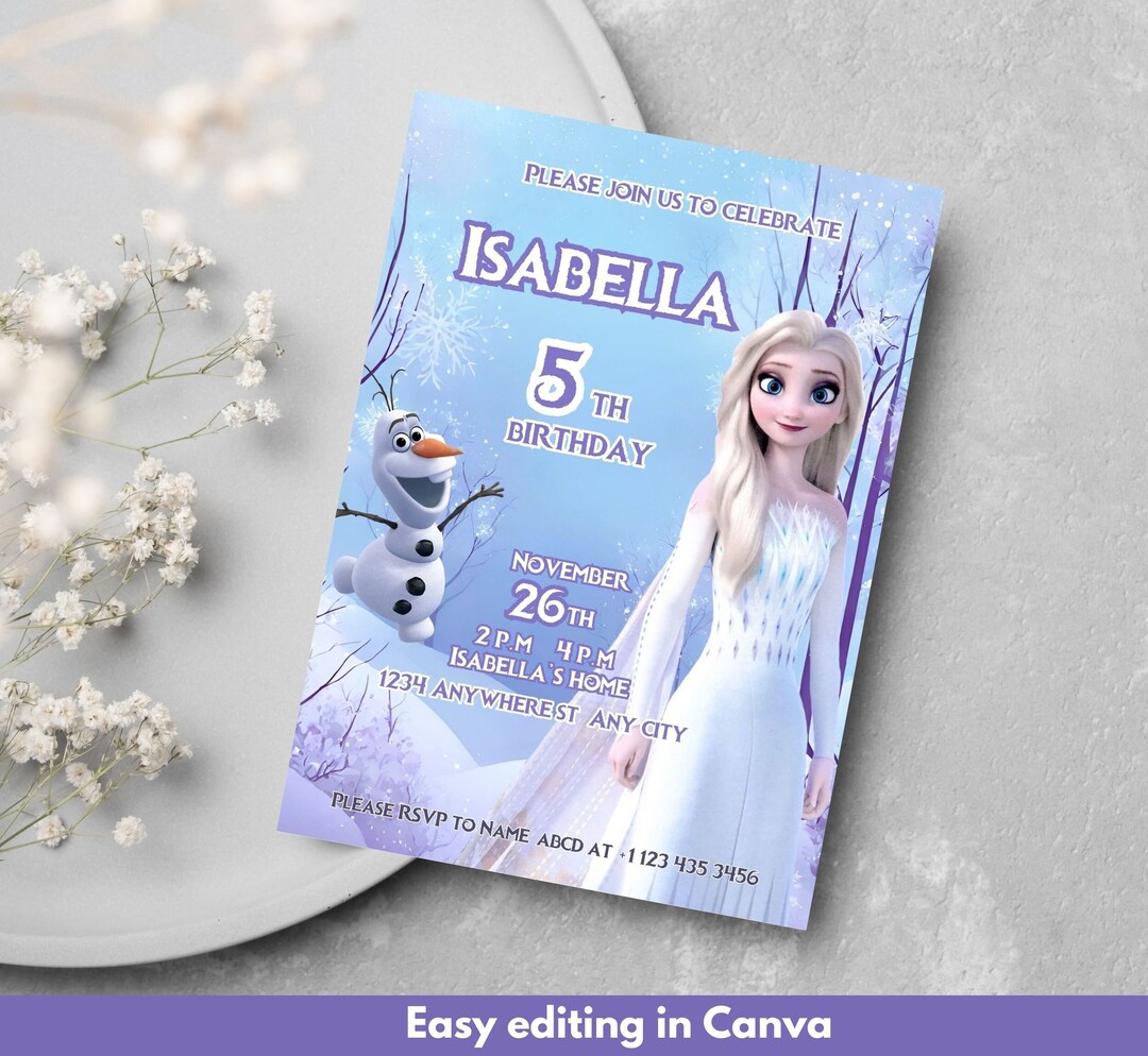Frozen 2 Birthday Invitation, Elsa 2 Birthday Invitation Template ...