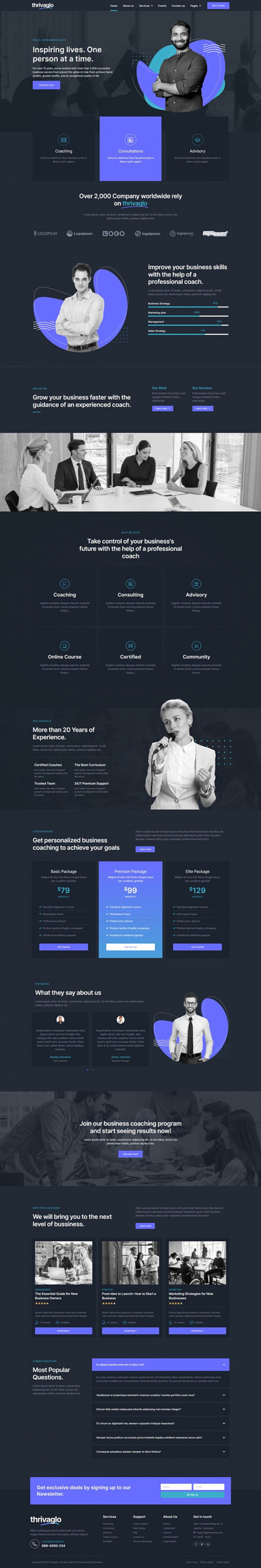 Professional Business Coaching Wordpress Template Elevating Leaders, Shaping Futures - Etsy