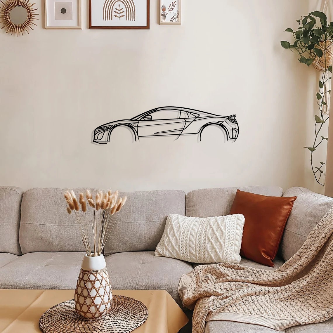 ACURA NSX Minimalist Metal Wall Art, Car Wall Art, Car Guys Gift, Metal ...
