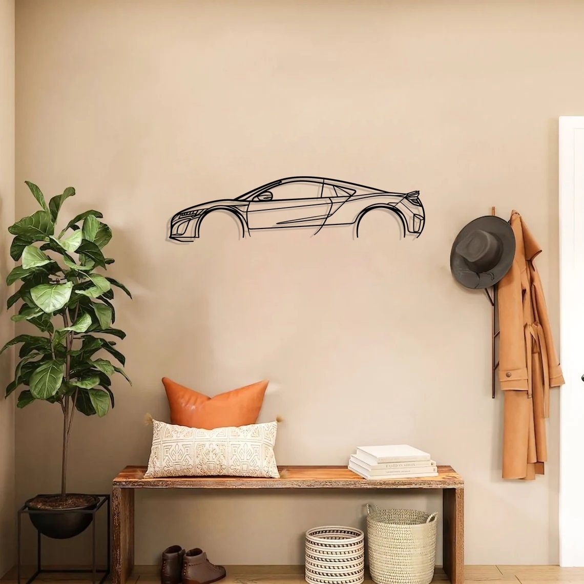 ACURA NSX Minimalist Metal Wall Art, Car Wall Art, Car Guys Gift, Metal ...