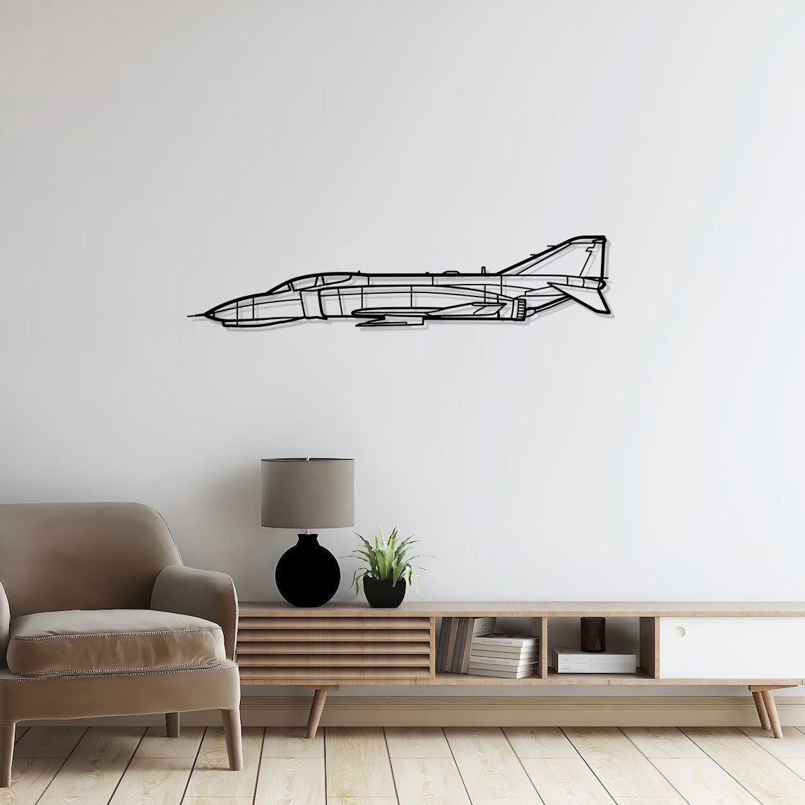 Mcdonnell Douglas F-4 Phantom Silhouette Metal Wall Art, Airplane ...
