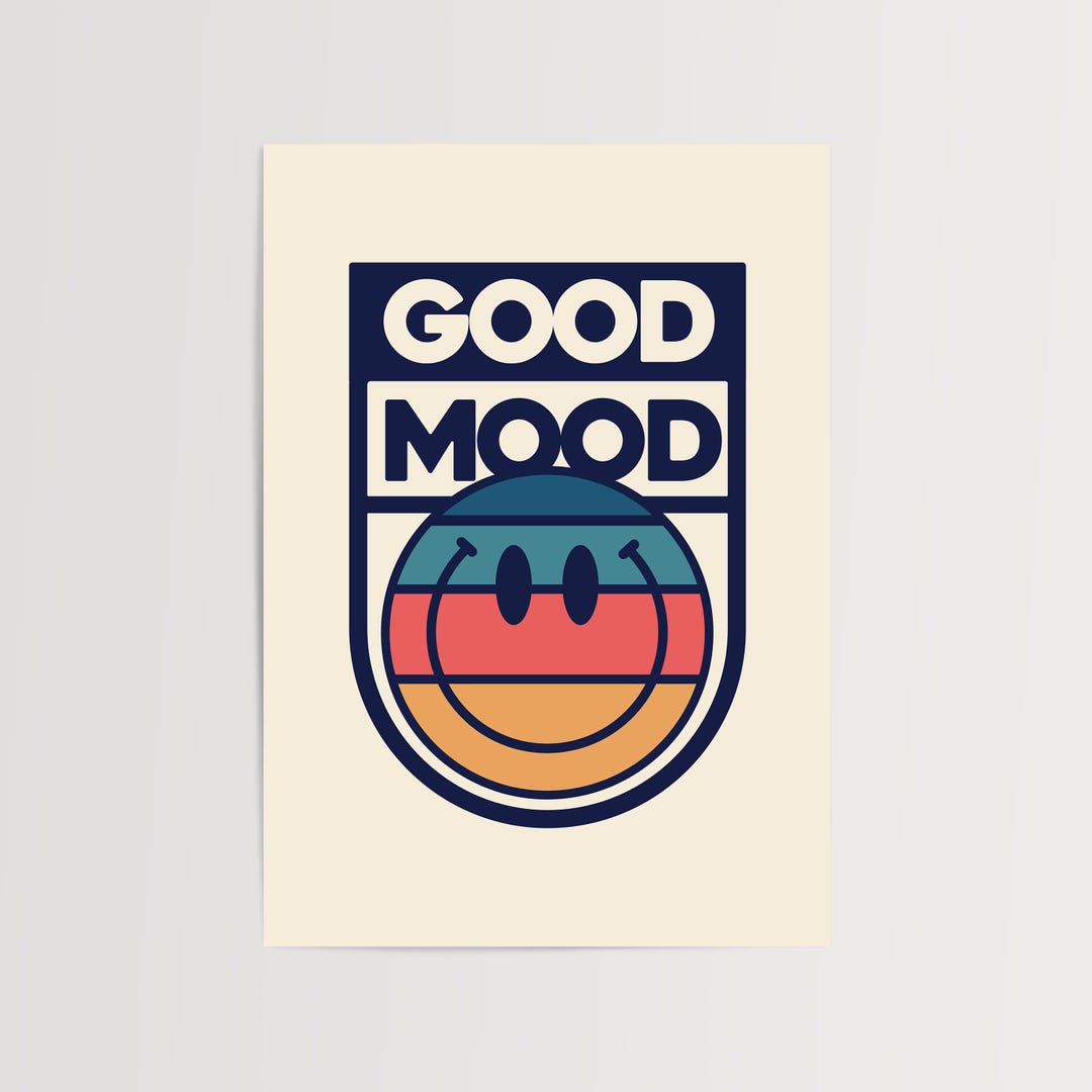 Good Mood Poster Trendy Modern Wall Art Eclectic Decor Contemporary ...