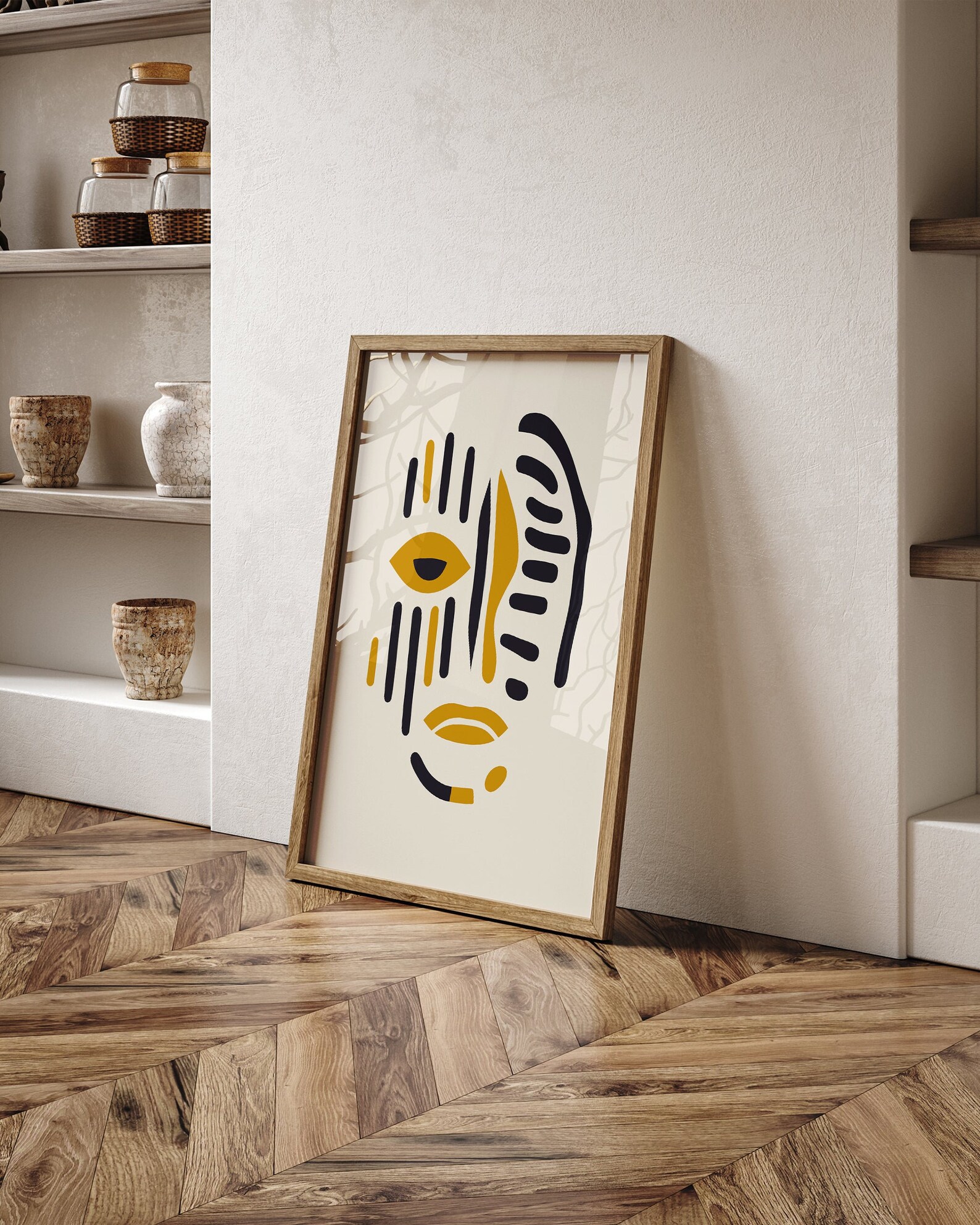 Abstract Face Art Print: Modern Eclectic Wall Decor - Etsy