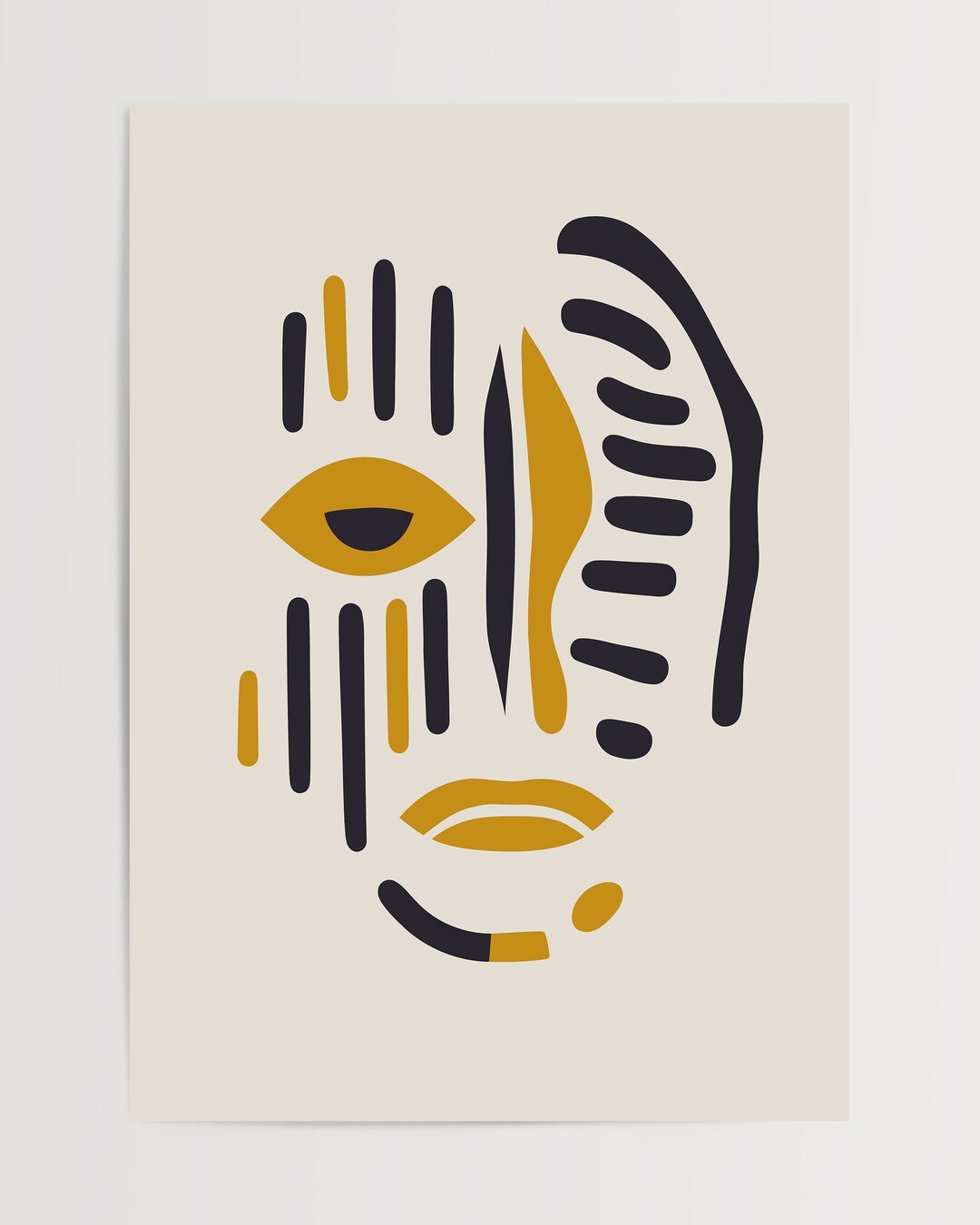 Abstract Face Art Print: Modern Eclectic Wall Decor - Etsy