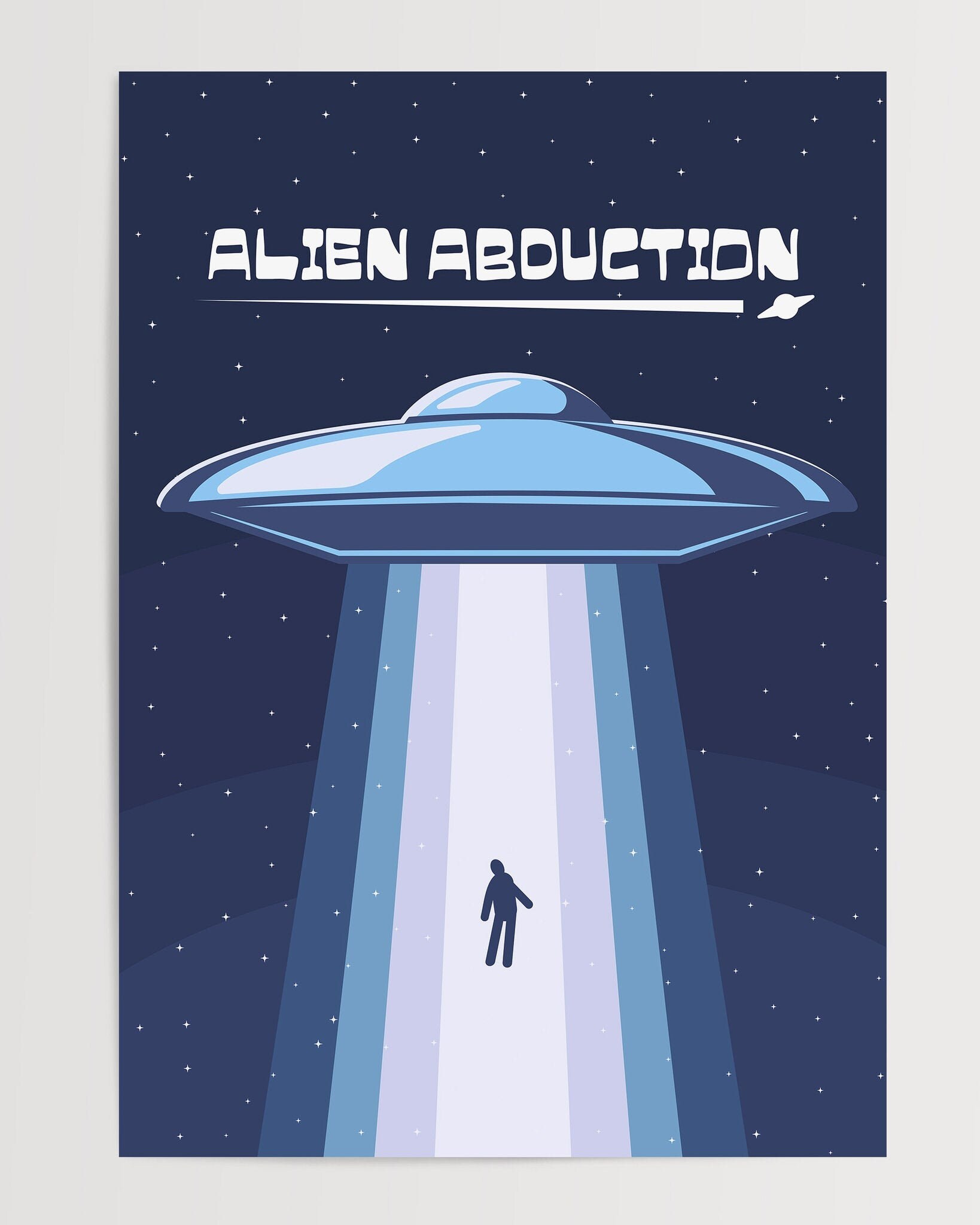 Alien Abduction Space Poster Astronaut Cosmos Wall Art Eclectic Decor ...