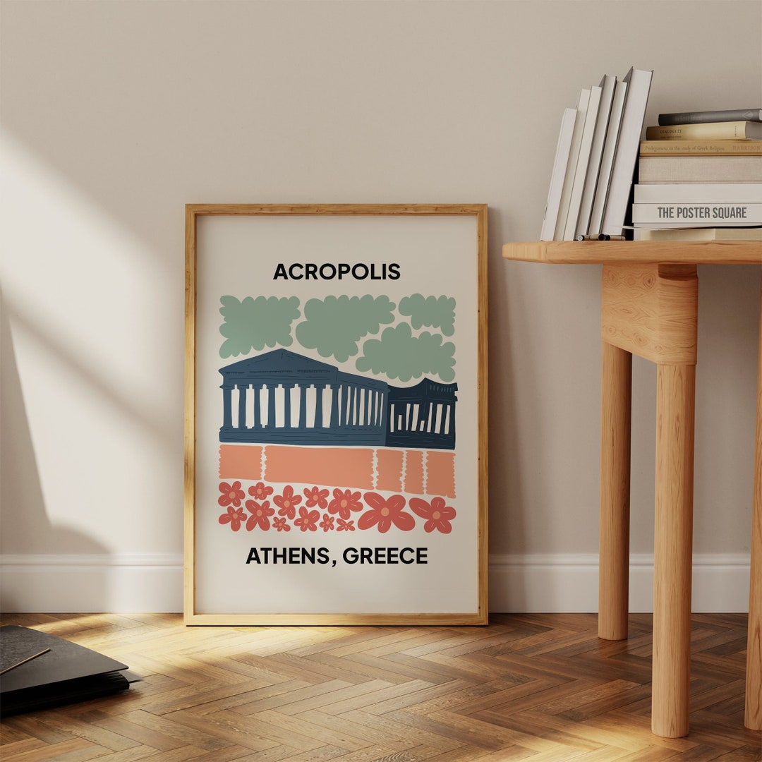 Greece Athens City Travel Poster Trendy Modern Wall Art Eclectic Decor ...