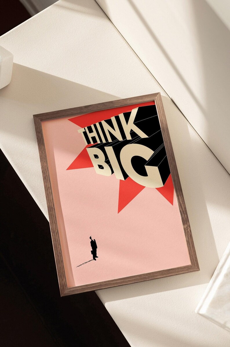 Think Big Art Print: Trendy Modern Office Decor - Etsy