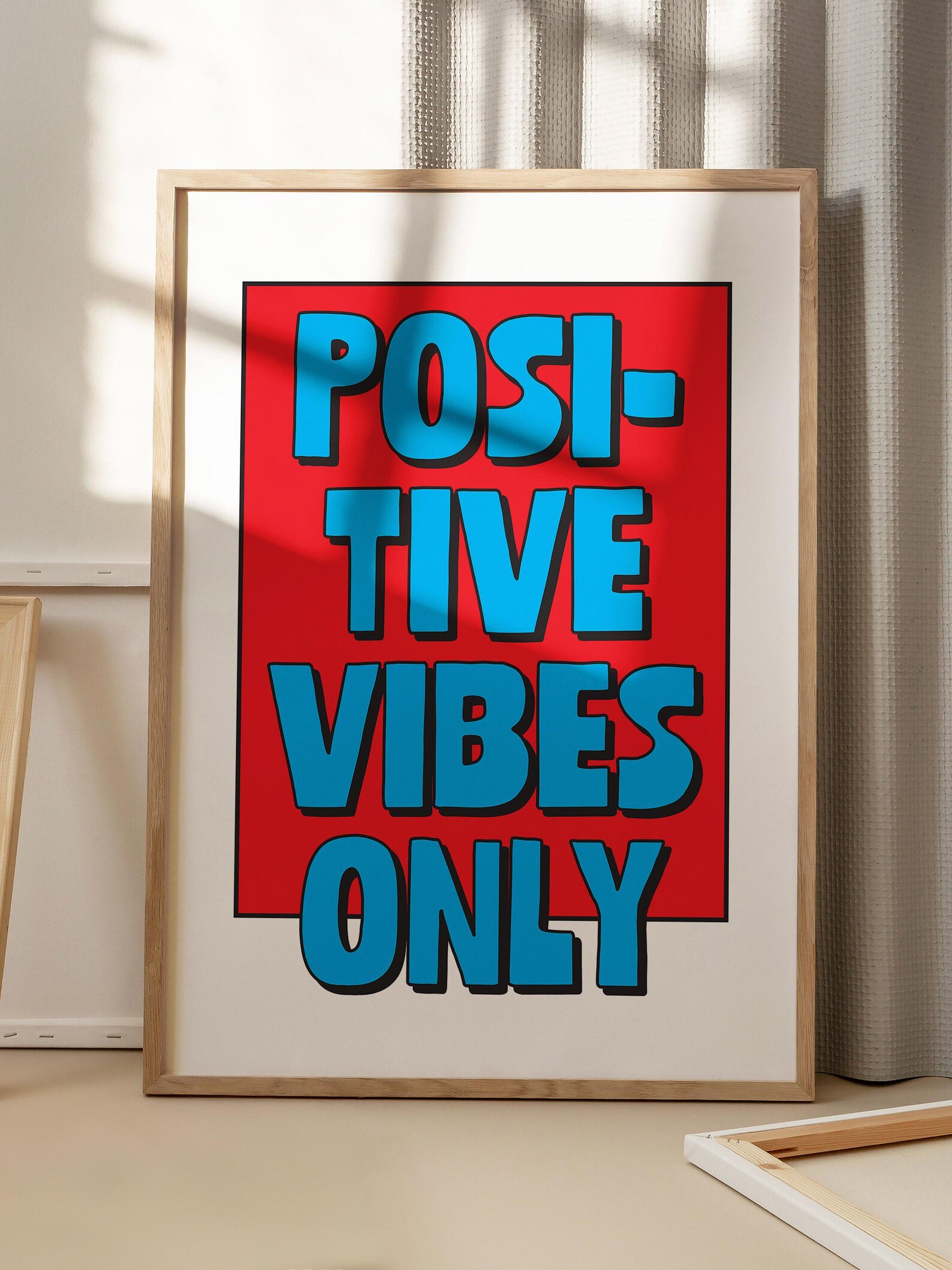 Positive Vibes Only Print: Retro Motivational Wall Art - Etsy