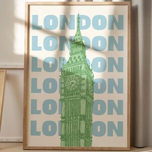 Big Ben London Art Print, Modern Wall Art, UK Landmark Poster, Travel ...