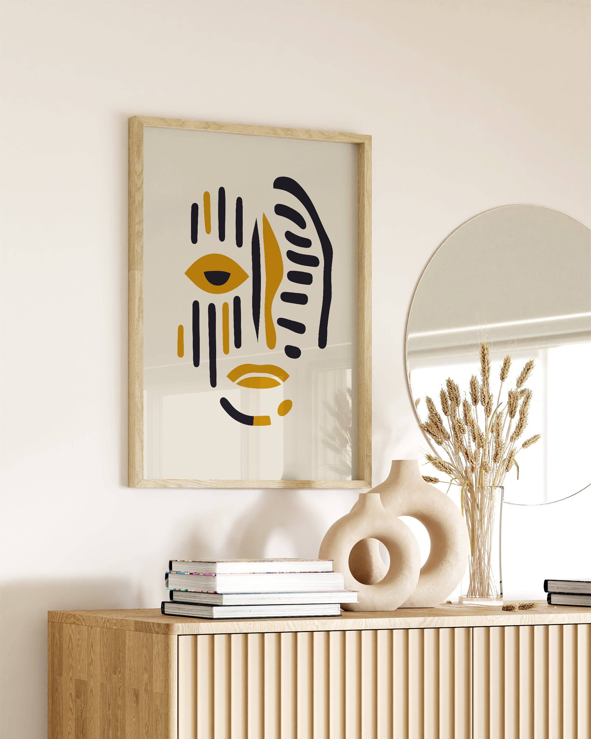Abstract Face Art Print: Modern Eclectic Wall Decor - Etsy