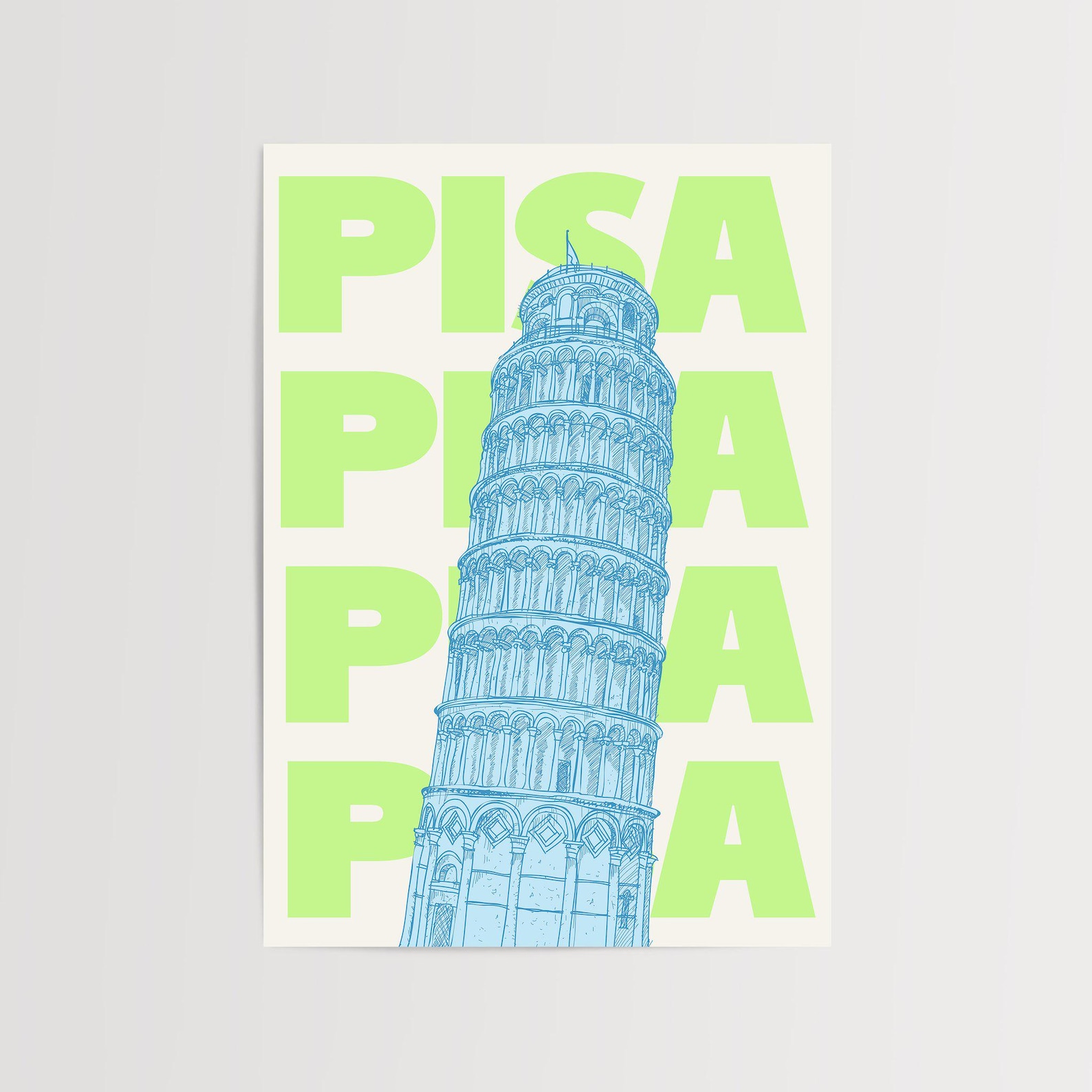 Leaning Tower of Pisa Art Print: Italy Travel Poster - Etsy