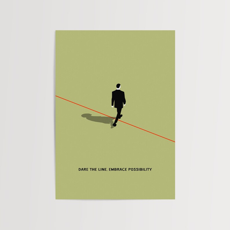 Red Line Art Print: Trendy Modern Wall Decor - Etsy