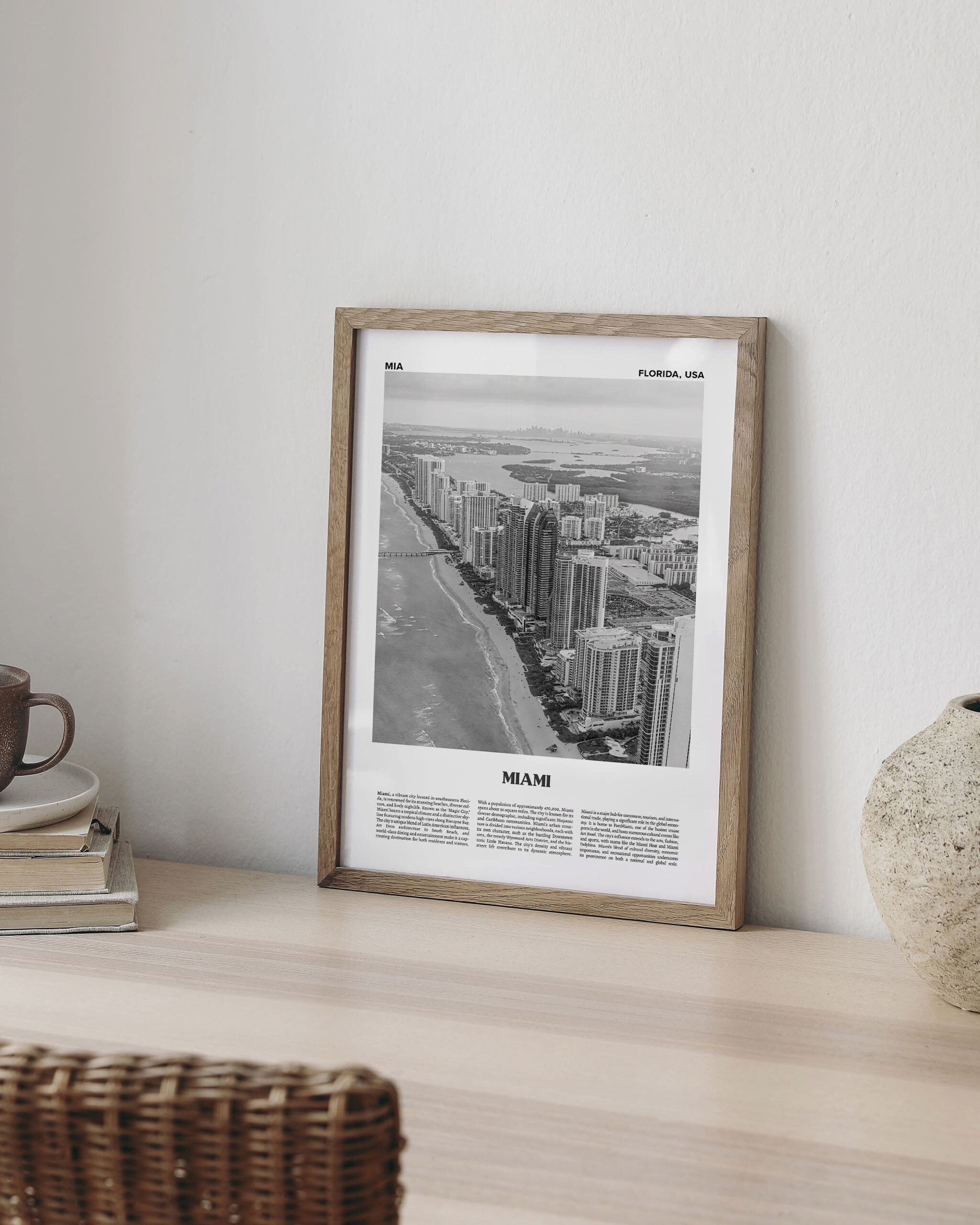 Miami Print Black and White No 2, Miami Wall Art, Miami Poster, Miami ...